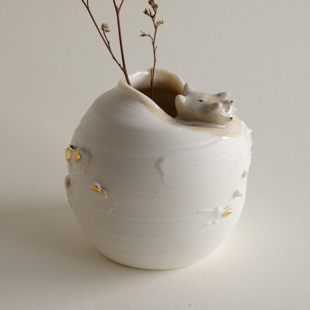 Porcelain Tumble Bear Vase – Lithops Studio