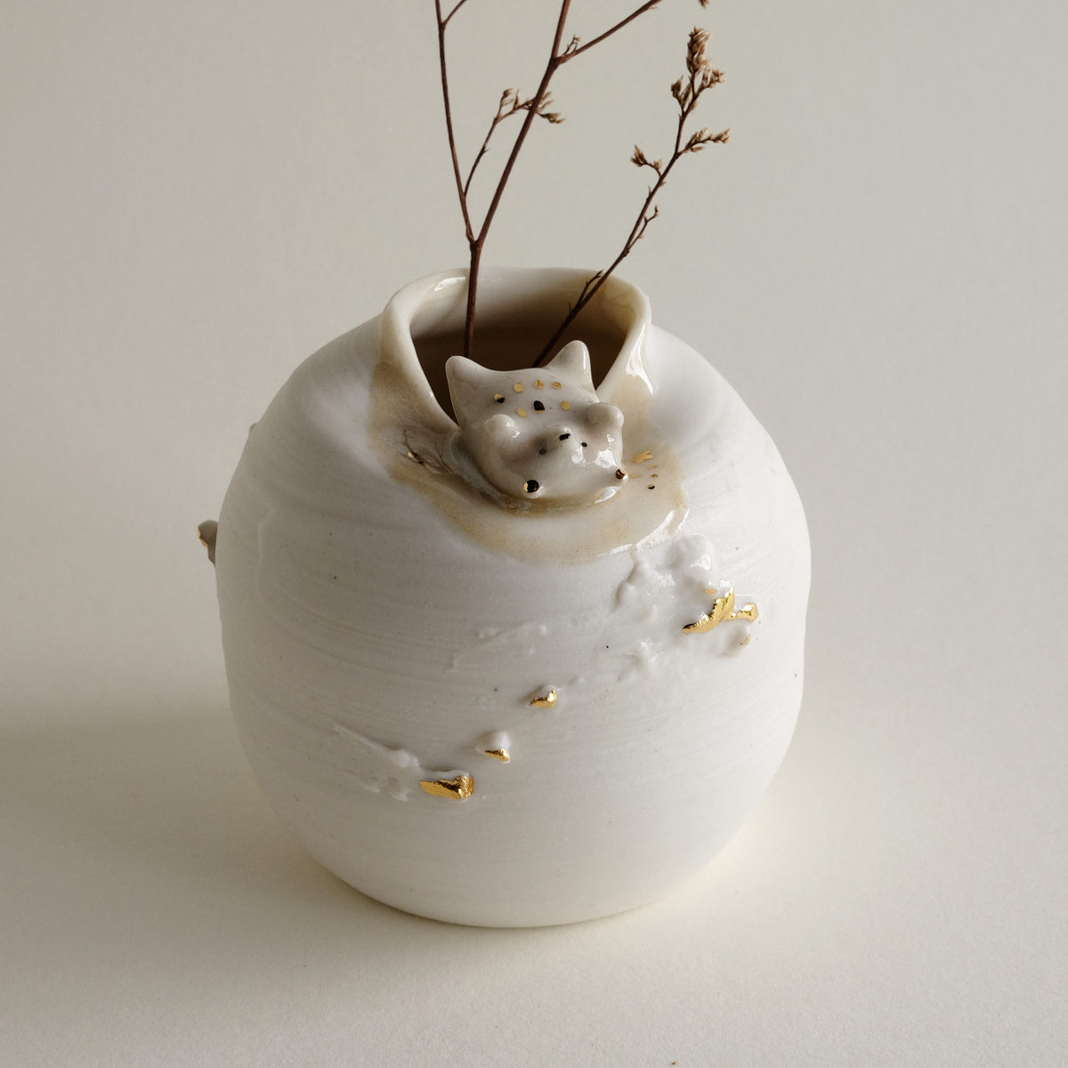Porcelain Tumble Bear Vase – Lithops Studio